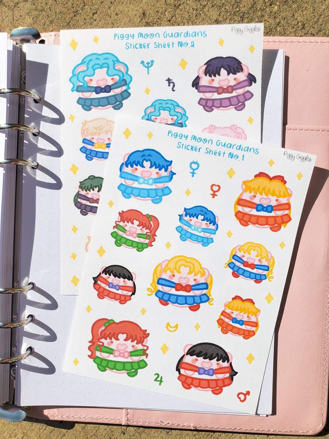 Cute Piggy Moon Guardians Inspired Sticker Sheet for Planners, Bujos ...