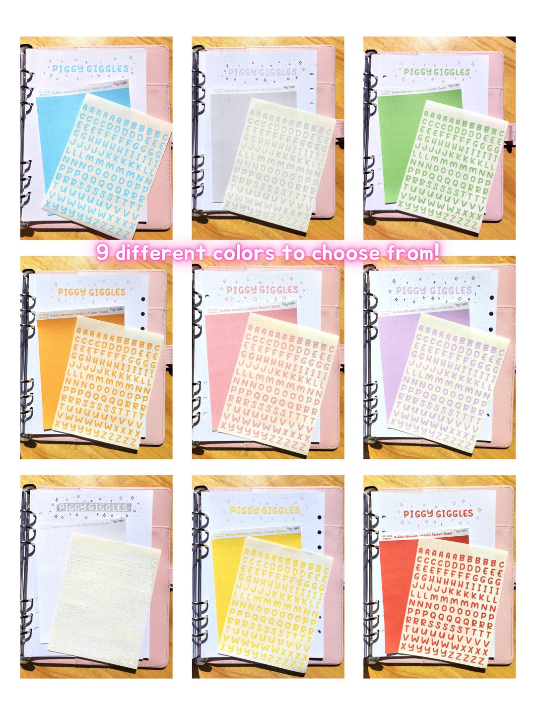Cute Bubble Alphabet Letters Sticker Sheet for Bujo Planner Bullet ...