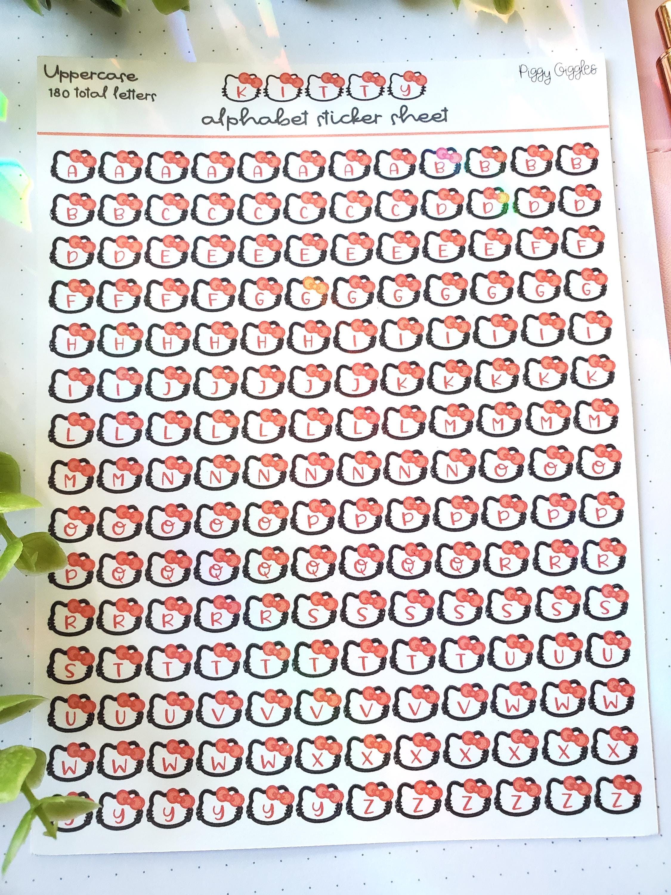 Sanrio Inspired Kitty Alphabet Letters Sticker Sheet for Bujo Planner ...