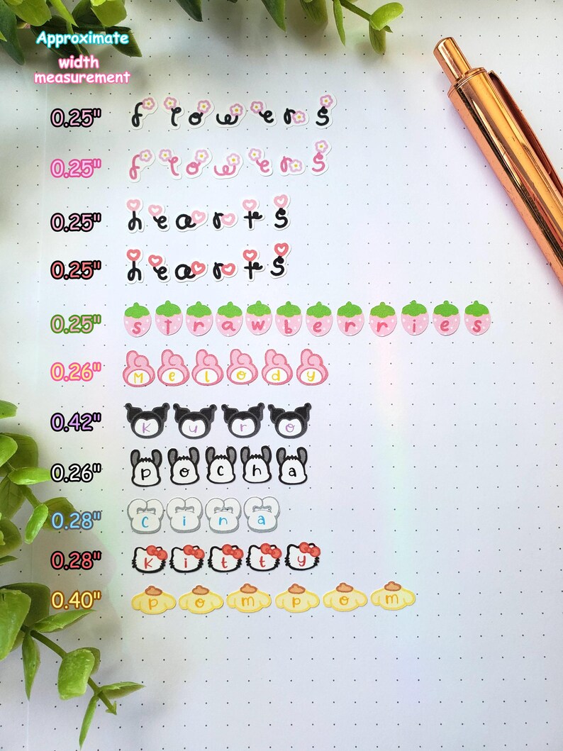 Sanrio Inspired Cina Alphabet Letters Sticker Sheet for Bujo Planner ...