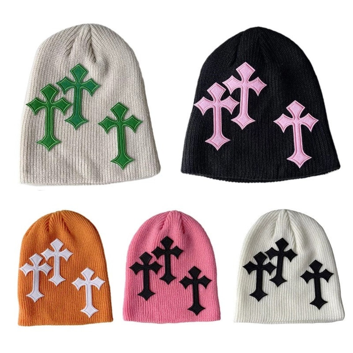 Triple Cross Beanie - Etsy