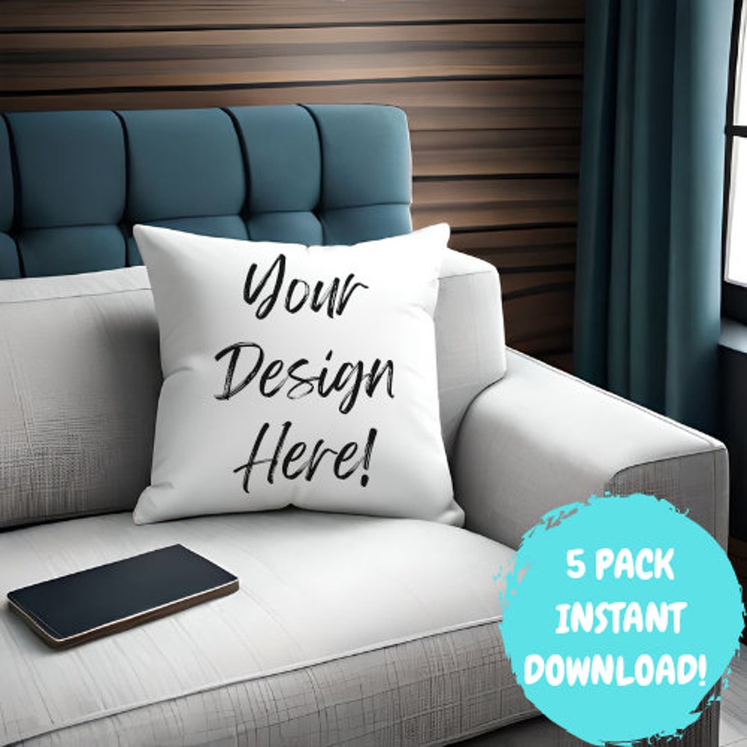Pillow Mockup Pack, Mock up Set of 5 Pillow Mockups, White Pillow Mock ...