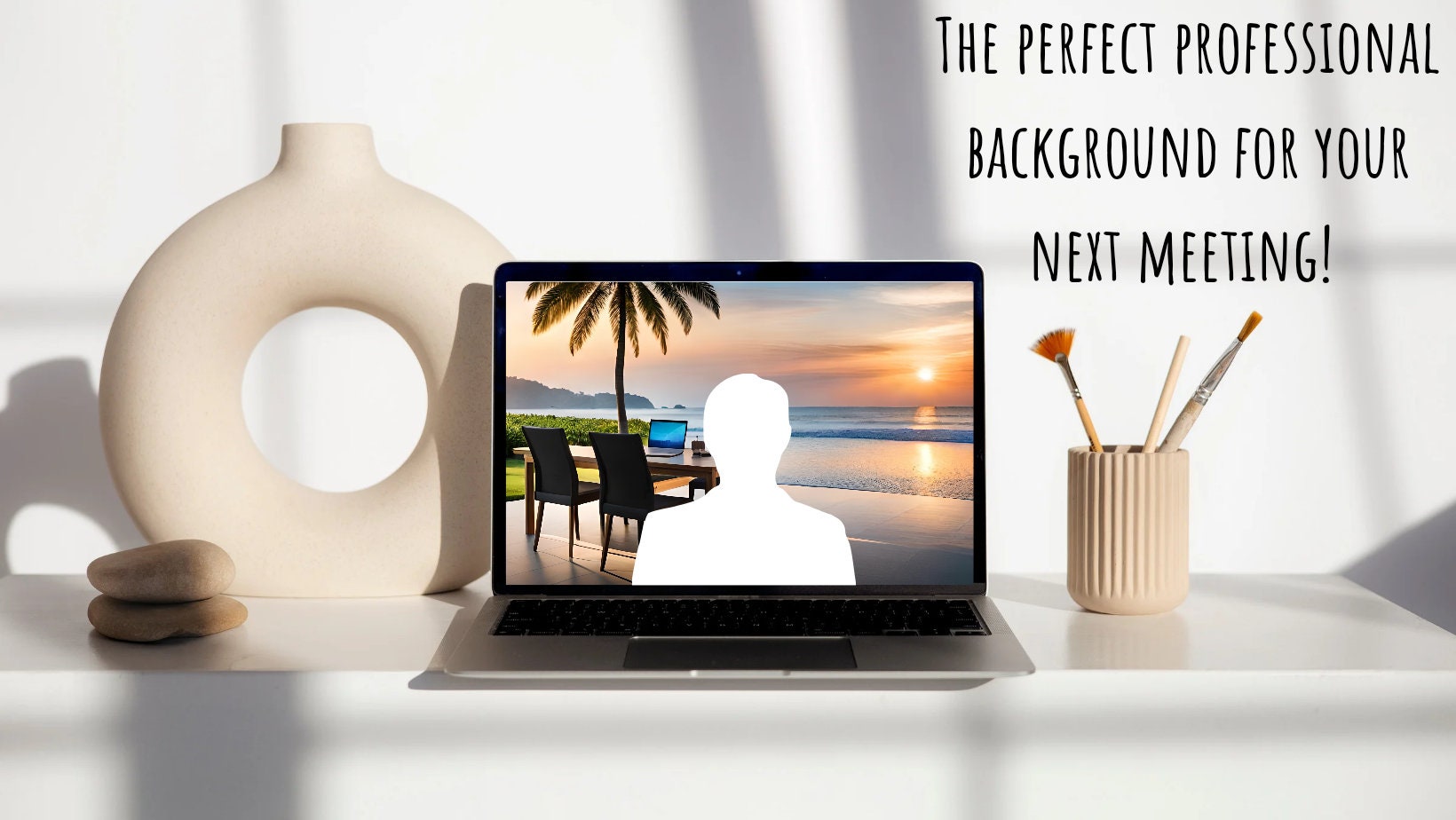 Tropical Virtual Background, Zoom Background, Beach Office Background ...