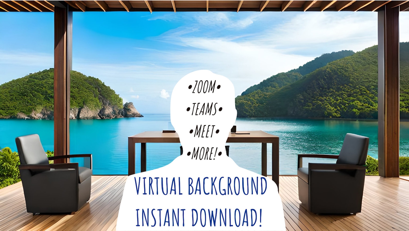 Virtual Beach Background Download, Beach Office Background, Tropical ...