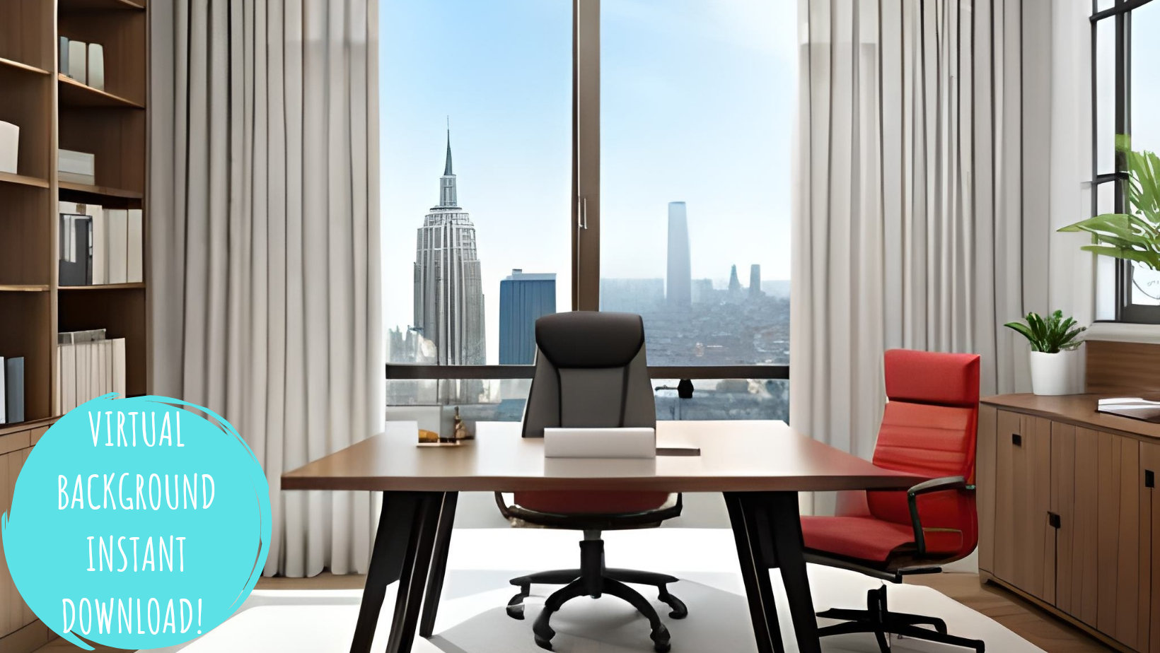 Professional Home Office Background 10 Pack, Virtual Office Background ...