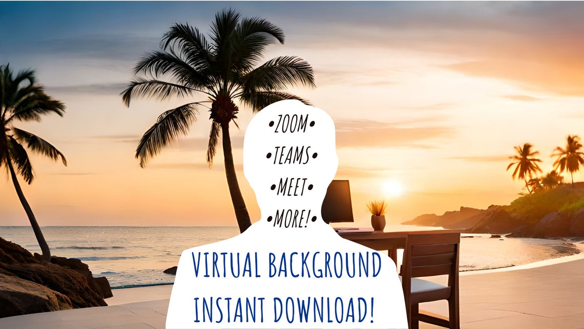 Downloadable Tropical Background, Beach Office Background, Tropical ...