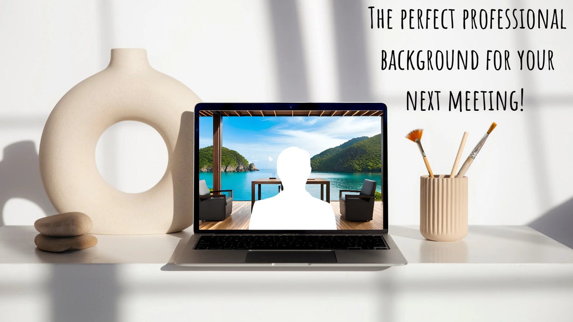 Virtual Beach Background Download, Beach Office Background, Tropical ...