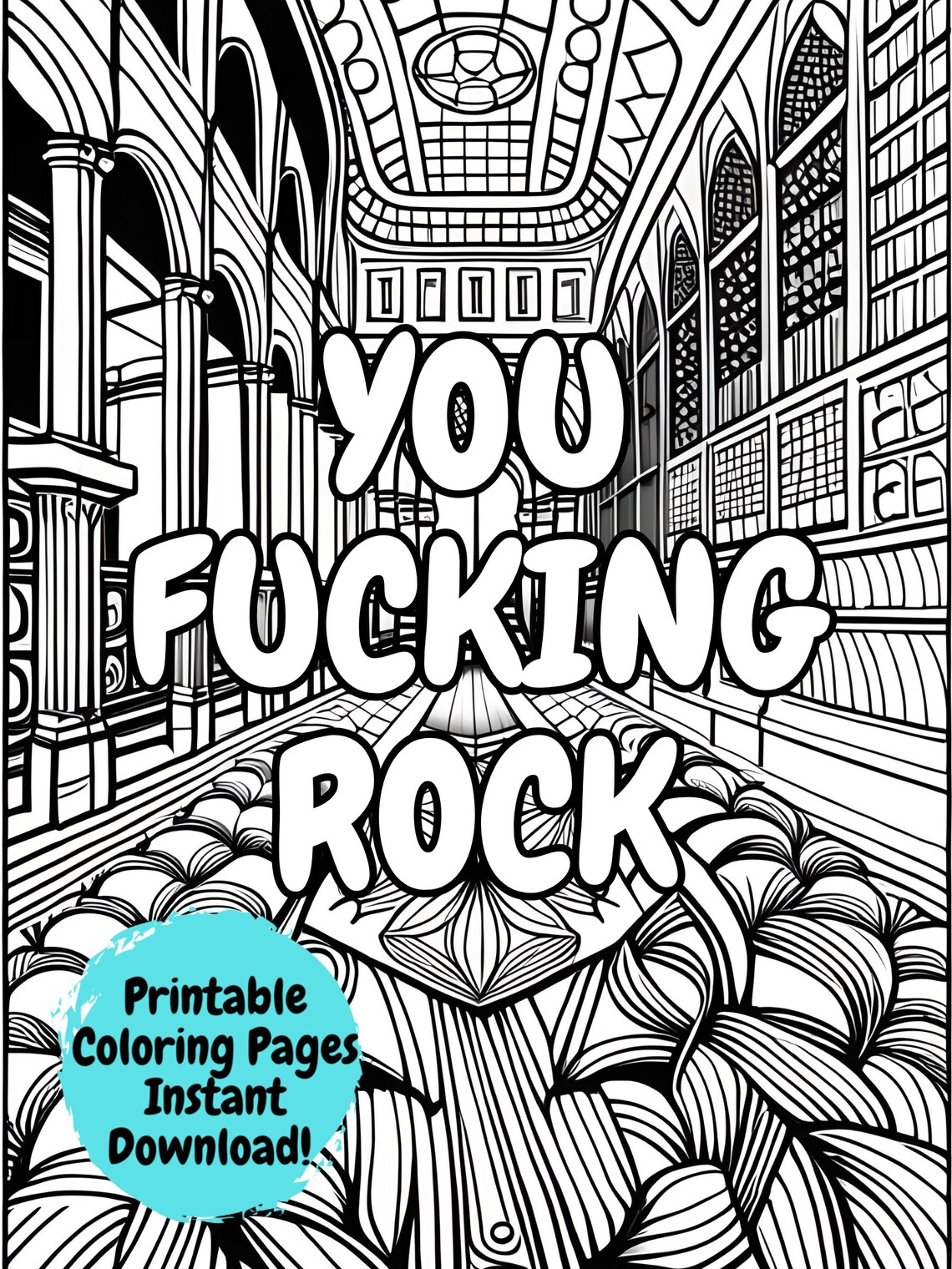 Adult Coloring Book, Printable Coloring Pages, Positive Affirmation ...