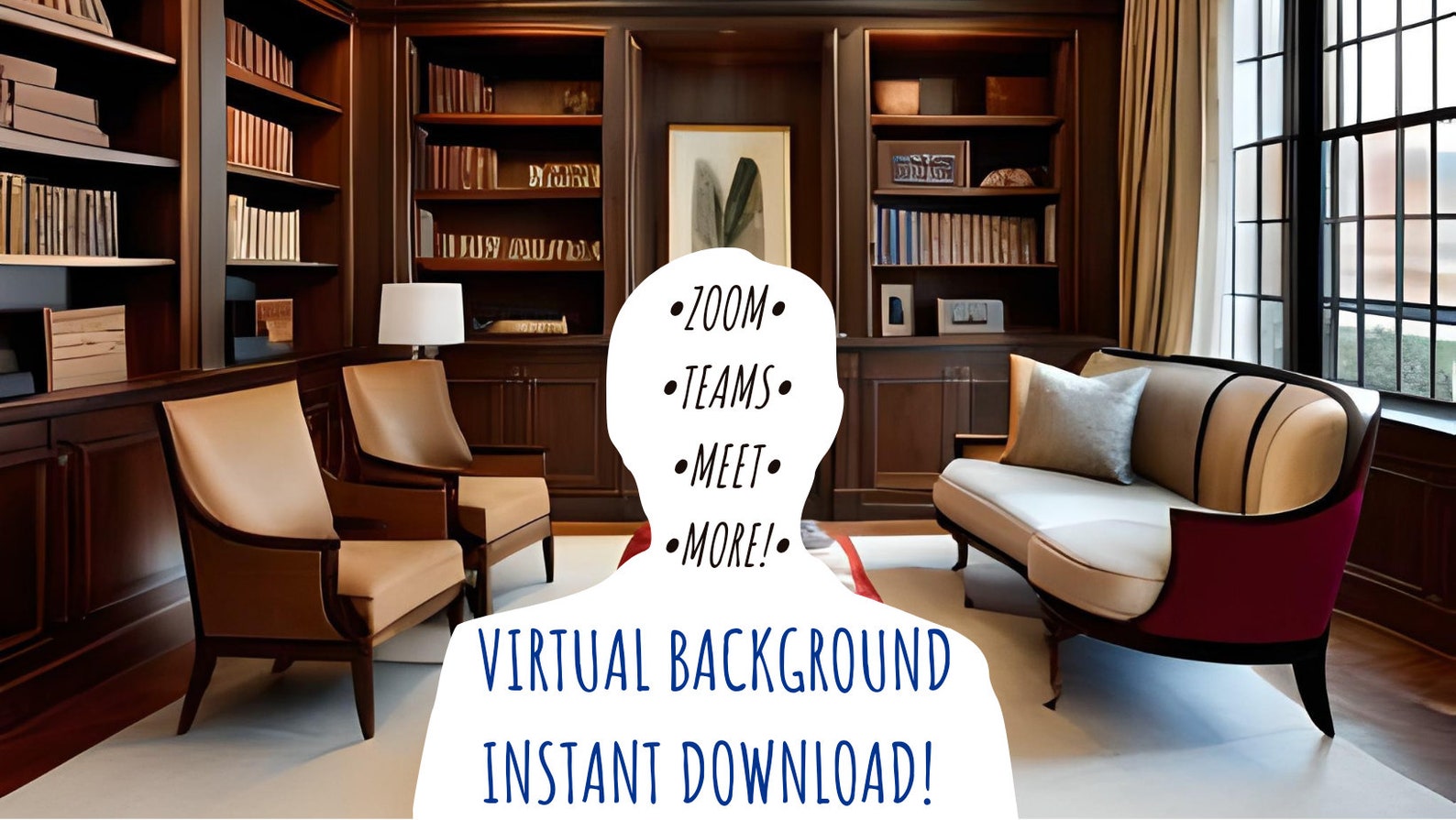 Zoom Background, Home Office Background, Professional Virtual ...