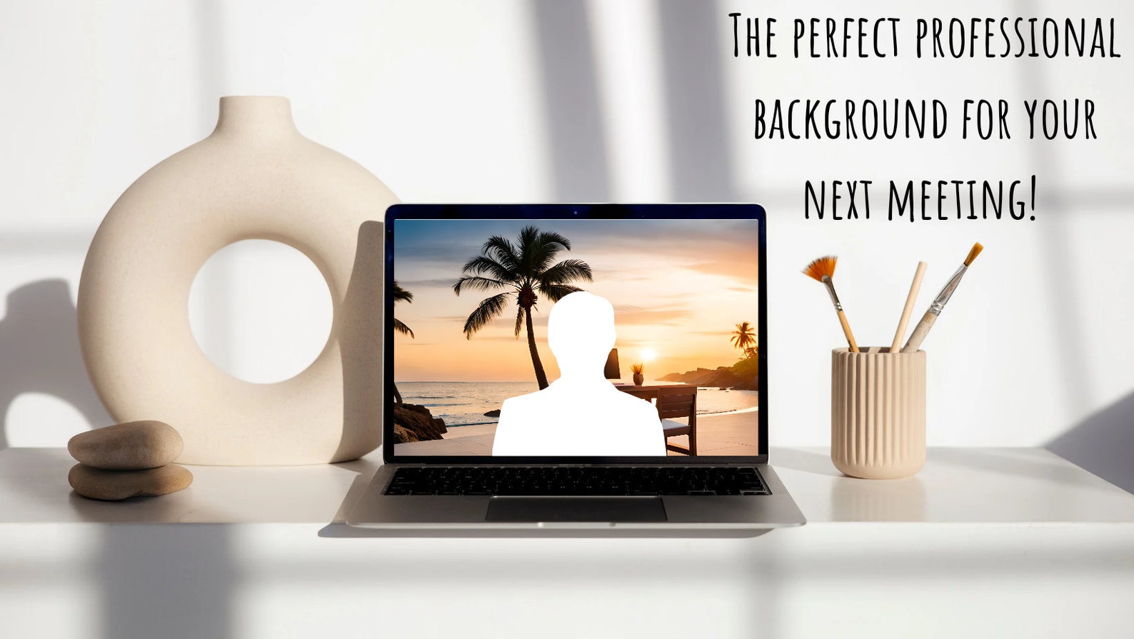 Downloadable Tropical Background, Beach Office Background, Tropical ...