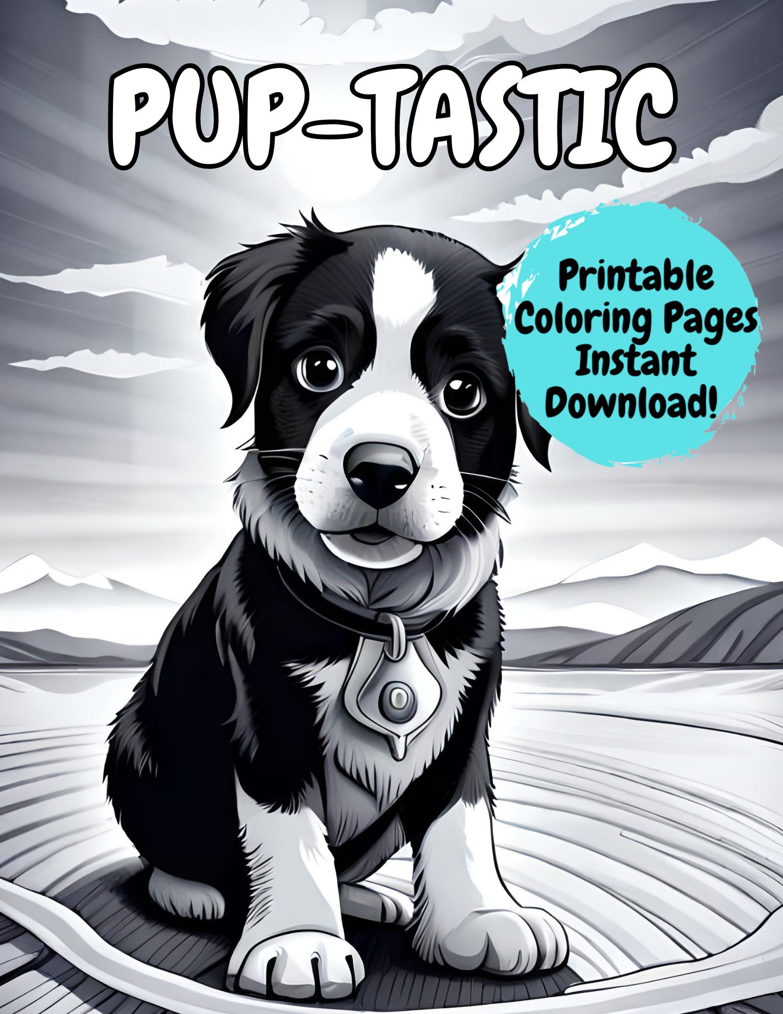 Puppy Coloring Book, Printable Coloring Pages, Dog Coloring Book, Kids ...