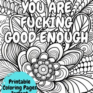 Adult Coloring Book, Printable Coloring Pages, Positive Affirmation ...