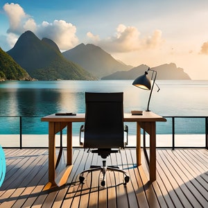 Beach Background for Zoom, Beach Office Background, Tropical Virtual ...