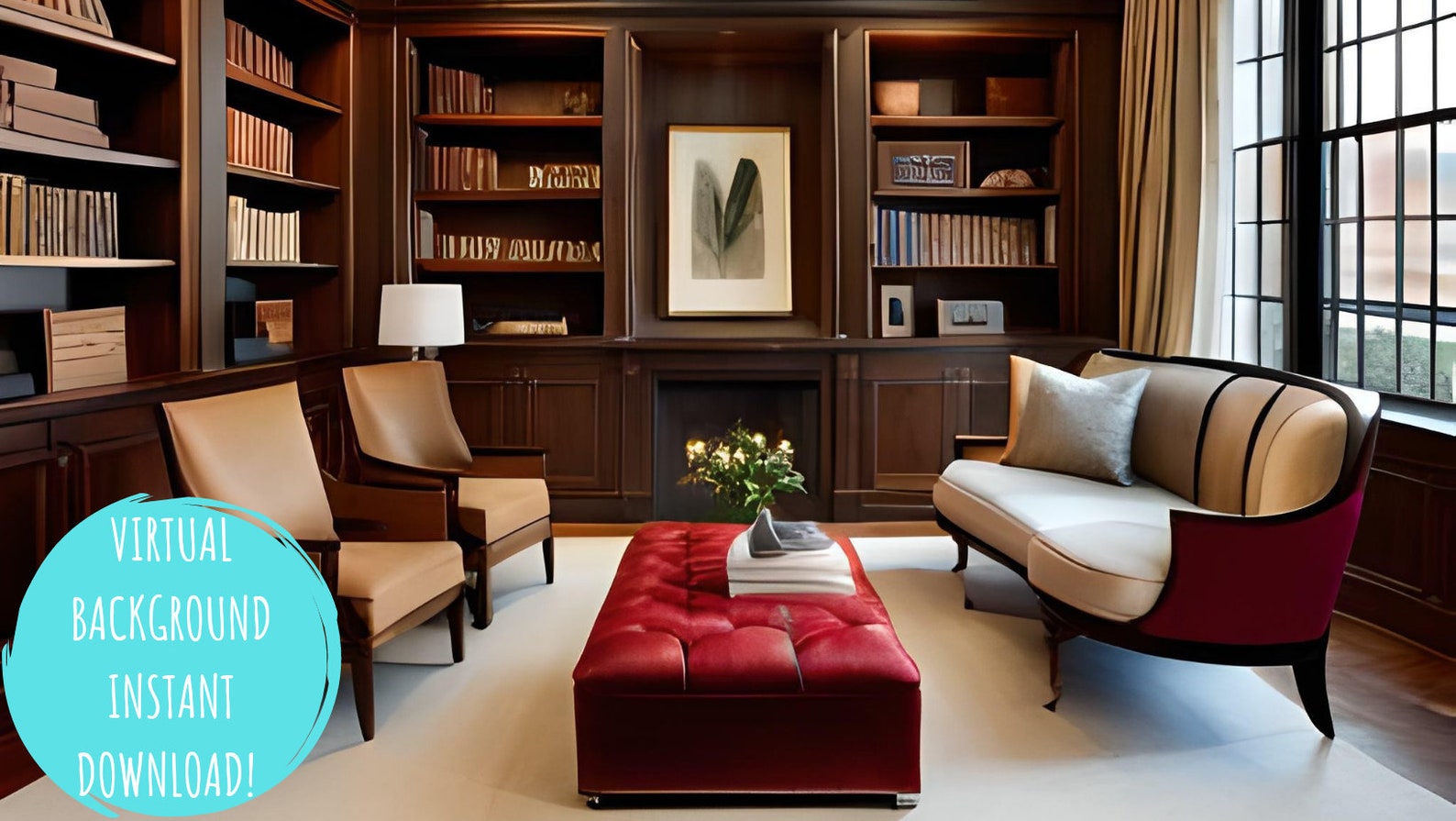 Zoom Background, Home Office Background, Professional Virtual ...