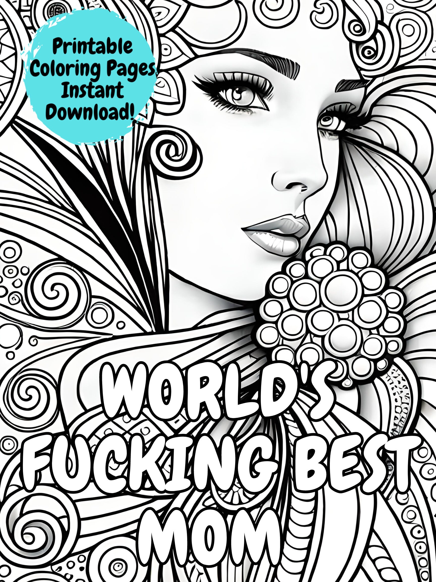 Mothers Day Coloring Book, Printable Coloring Pages, Adult Mother's Day ...