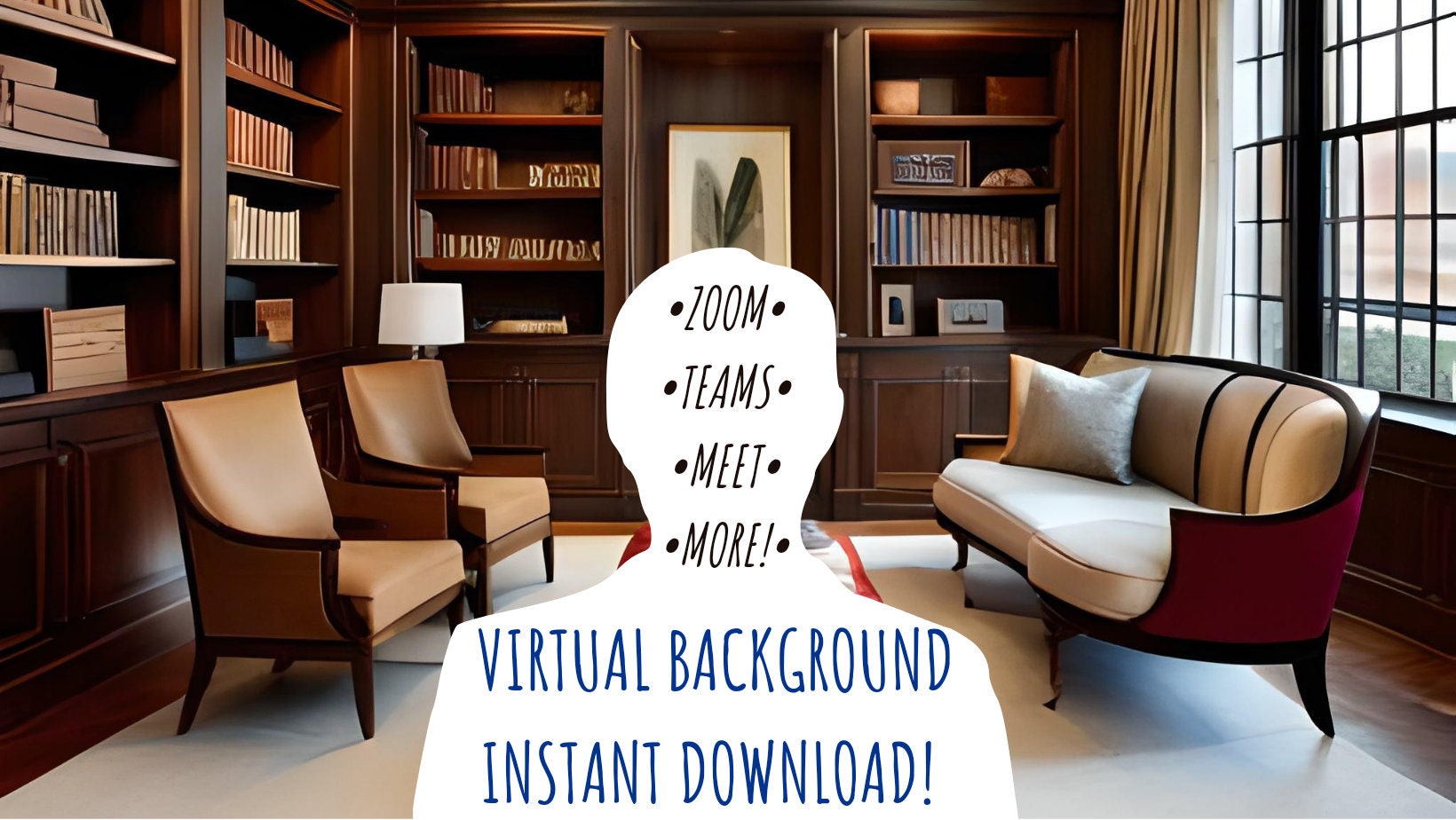 Virtual Background, Zoom Backgrounds, Home Office Background 5 Pack ...