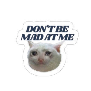 Don't Be Mad at Me Cat Die-cut Sticker Funny Cat Sticker 3 X 3 ...