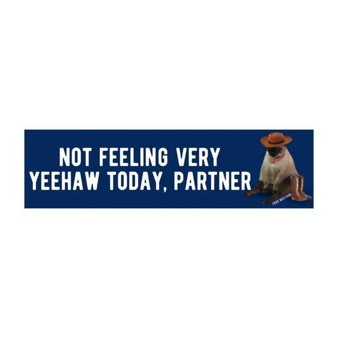 Not Feeling Very Yeehaw Today Partner Sticker or Magnet – Funny Cowboy ...