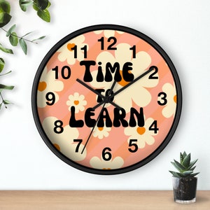 Clock for Classroom Decor Clock Retro Flower Clock Groovy Classroom ...