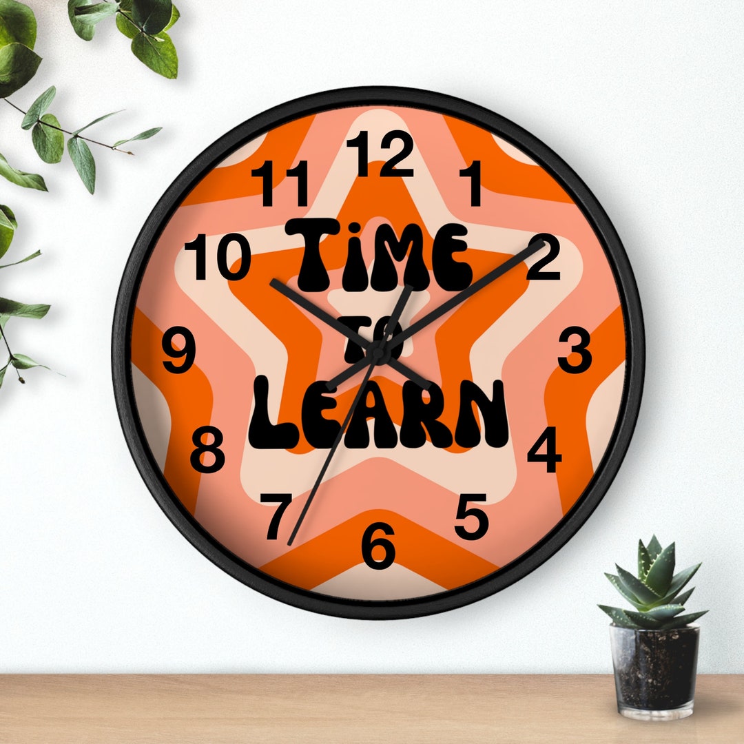 Clock for Classroom Decor Teacher Clock Retro Clock Groovy Classroom ...