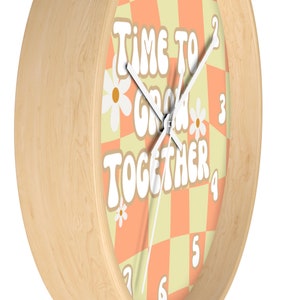 Clock for Classroom Decor Clock Retro Flower Clock Groovy Classroom ...