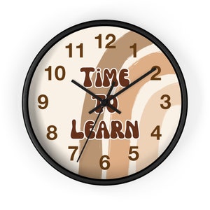 Clock for Classroom Decor Clock Boho Clock Groovy Rainbow Classroom ...