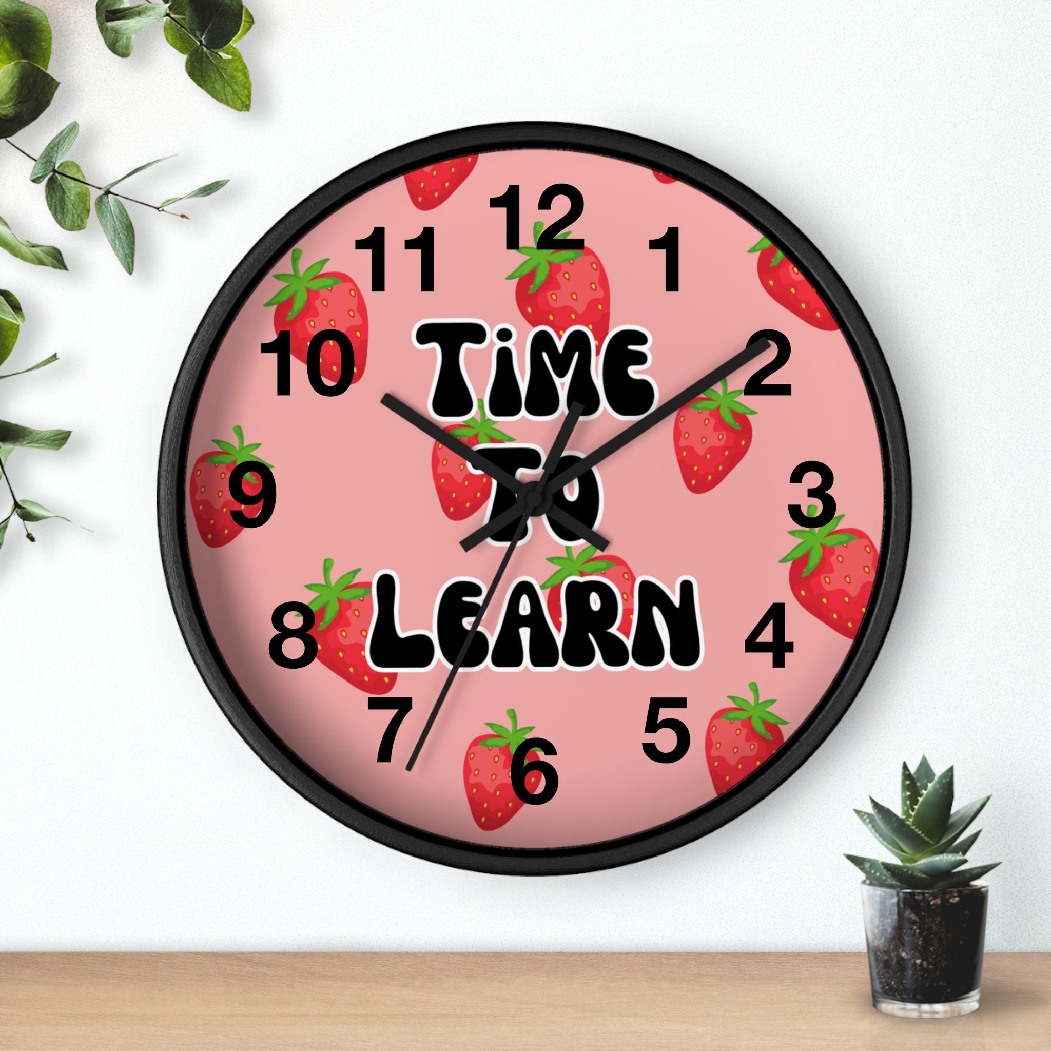 Clock for Classroom Decor Clock Retro Strawberry Clock Groovy Berry ...