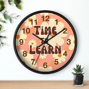Clock for Classroom Decor Clock Retro Flower Clock Groovy Classroom ...