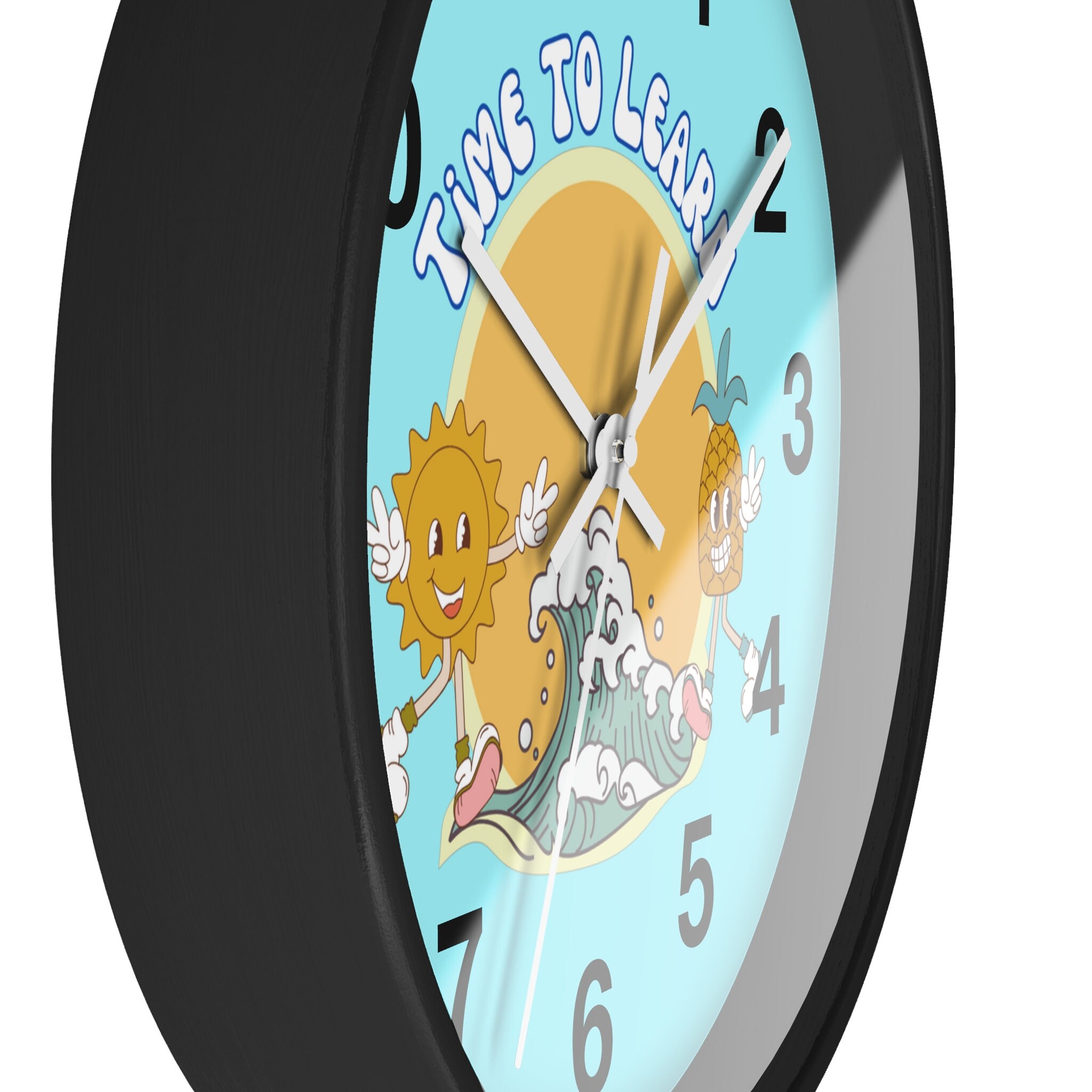Clock for Classroom Decor Clock Retro Beach Flower Clock Groovy ...