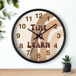 Clock for Classroom Decor Clock Boho Clock Groovy Rainbow Classroom ...