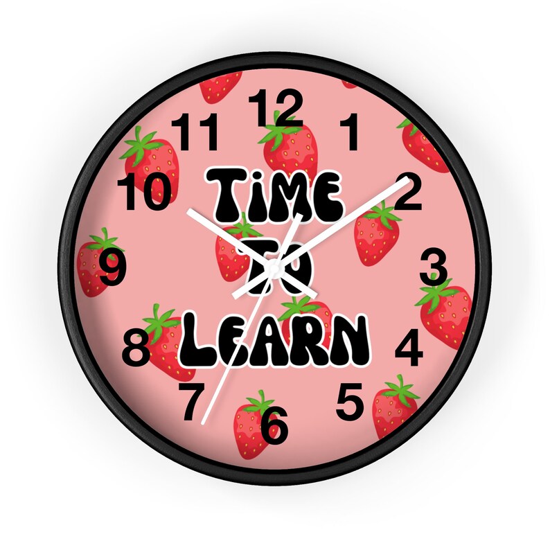 Clock for Classroom Decor Clock Retro Strawberry Clock Groovy Berry ...