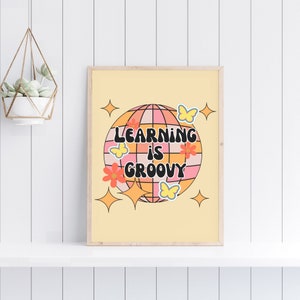 Retro Classroom Digital Download Posters Groovy Pastel Classroom Decor ...