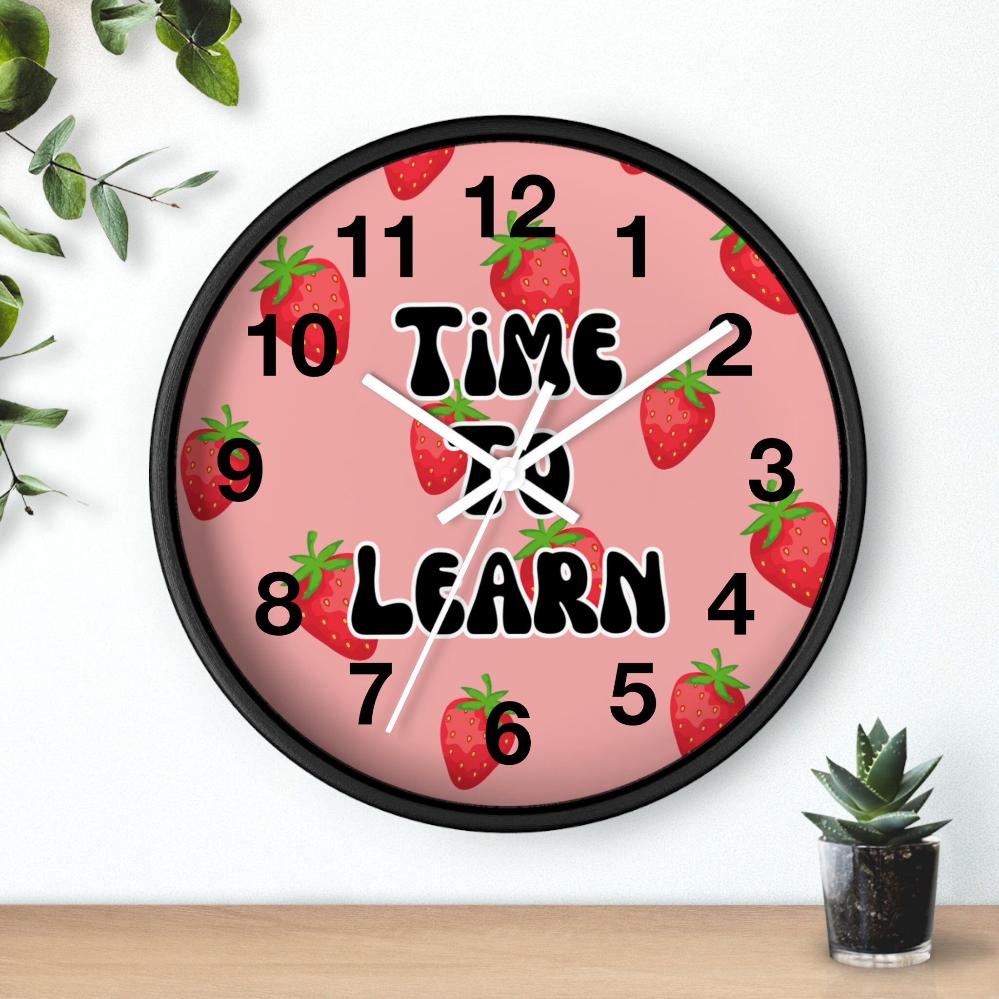 Clock for Classroom Decor Clock Retro Strawberry Clock Groovy Berry ...