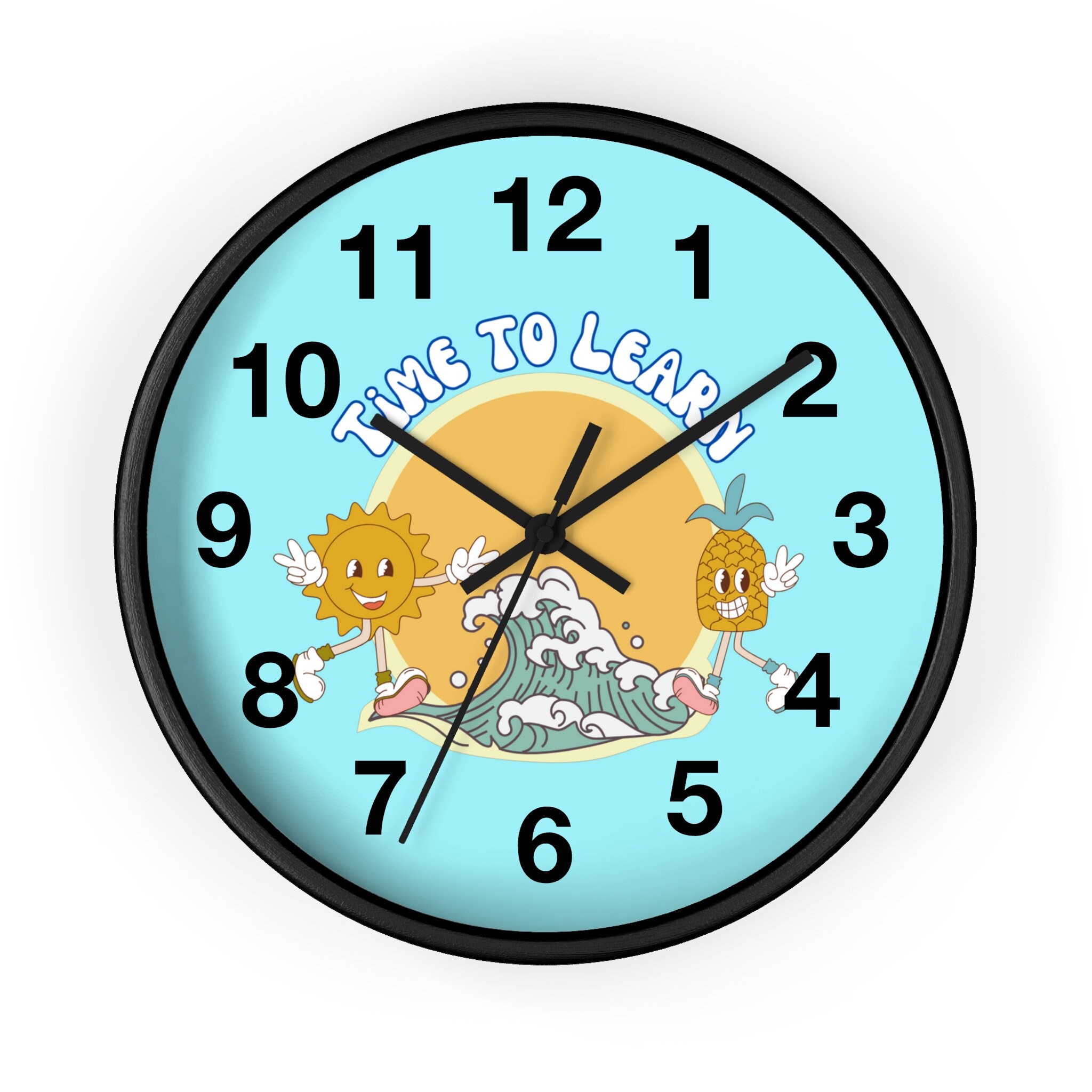 Clock for Classroom Decor Clock Retro Beach Flower Clock Groovy ...