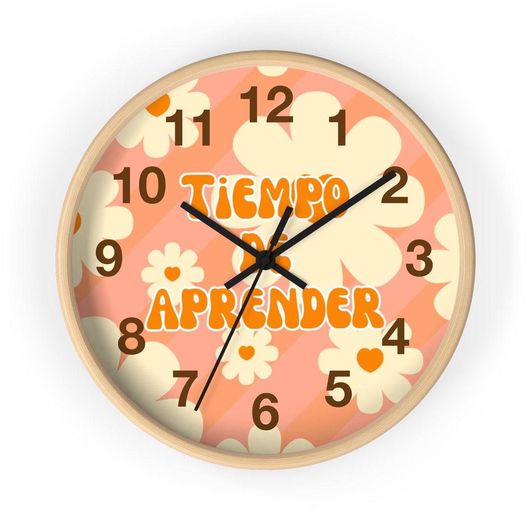 Clock for Classroom Retro Classroom Decor Groovy Spanish Classroom ...