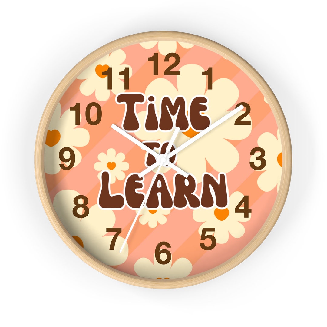 Clock for Classroom Decor Clock Retro Flower Clock Groovy Classroom ...