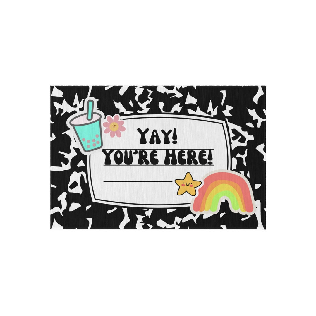 Classroom Welcome Mat Retro Classroom Decor Groovy Doormat Composition ...
