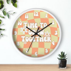 Clock for Classroom Decor Clock Retro Flower Clock Groovy Classroom ...