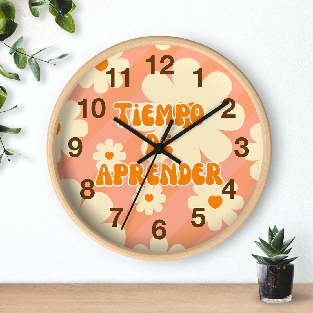 Clock for Classroom Retro Classroom Decor Groovy Spanish Classroom ...