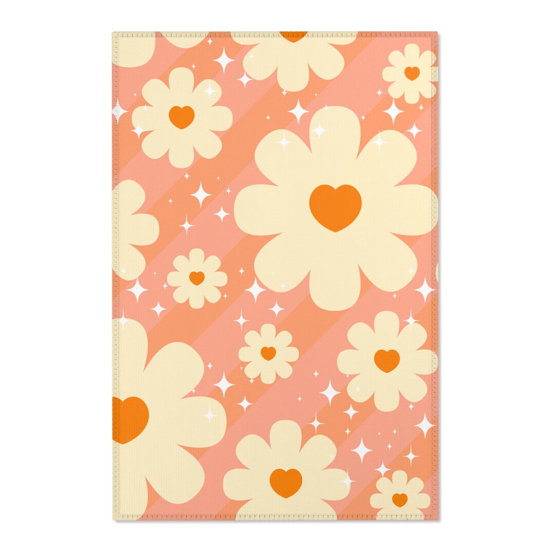 Rug for Classroom Area Rug Retro Flower Classroom Decor Retro Groovy ...