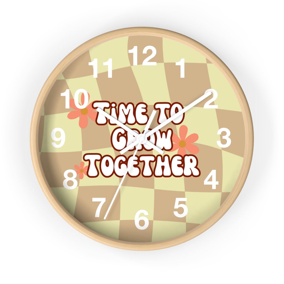 Clock for Classroom Decor Clock Retro Flower Clock Groovy Classroom ...