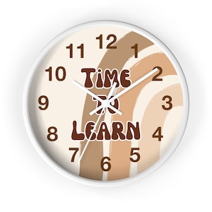 Clock for Classroom Decor Clock Boho Clock Groovy Rainbow Classroom ...