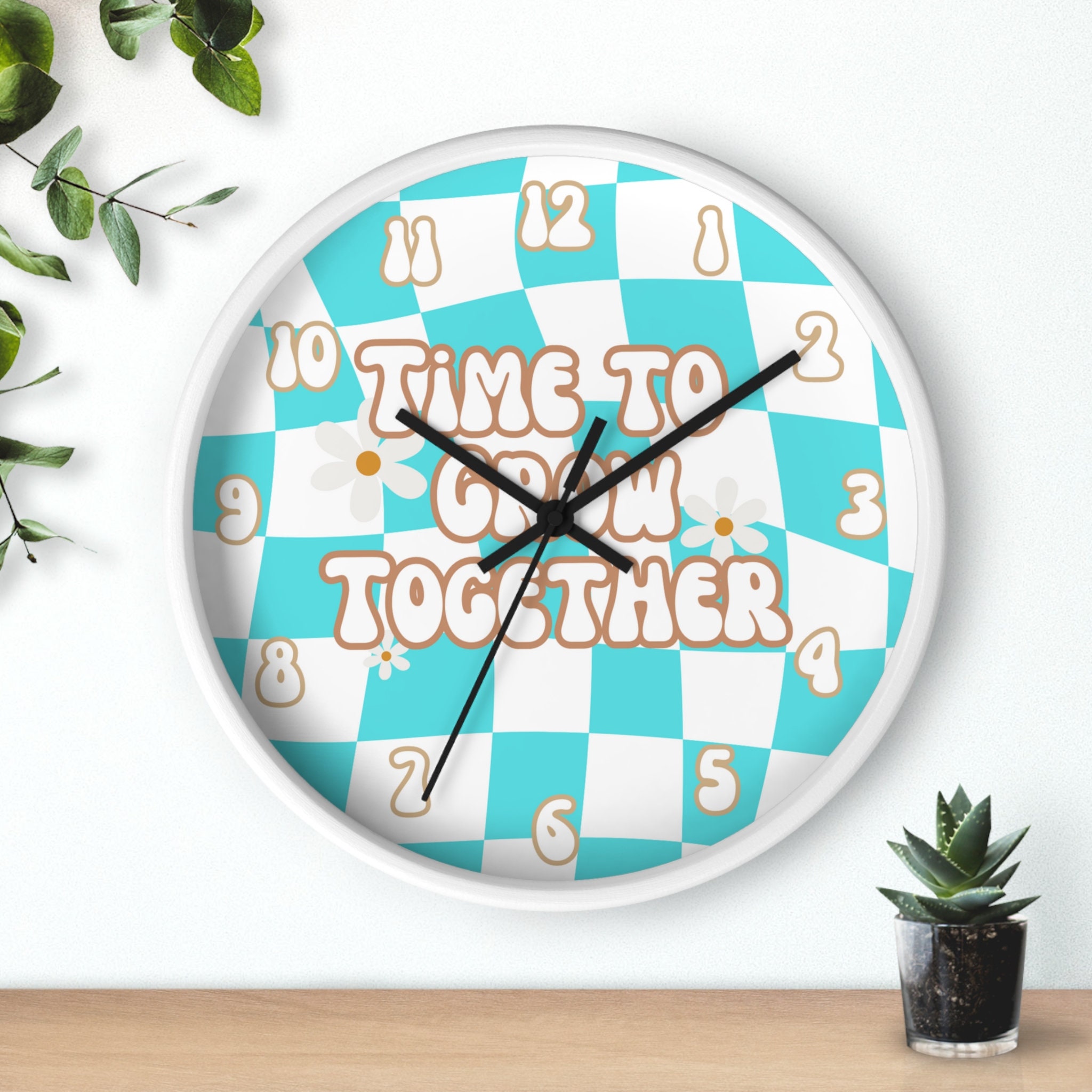 Clock for Classroom Decor Clock Retro Flower Clock Groovy Classroom ...