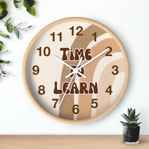 Clock for Classroom Decor Clock Boho Clock Groovy Rainbow Classroom ...