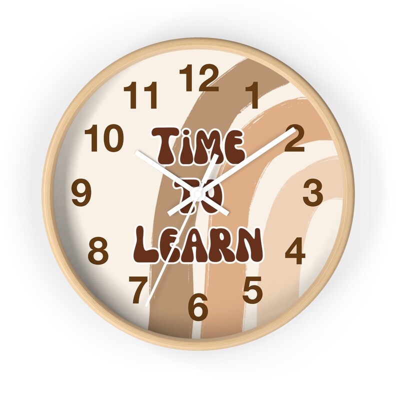 Clock for Classroom Decor Clock Boho Clock Groovy Rainbow Classroom ...