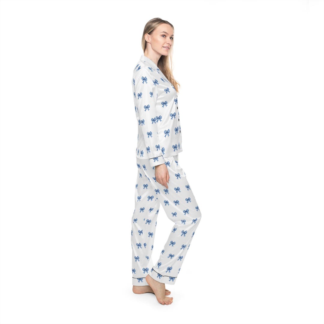 Toile Pajamas Satin French Coquette PJ Set Chinoiserie French Pajama ...