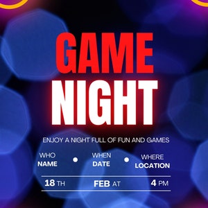 Game Night Canva Template || Easy to Use || Digital Template - Etsy