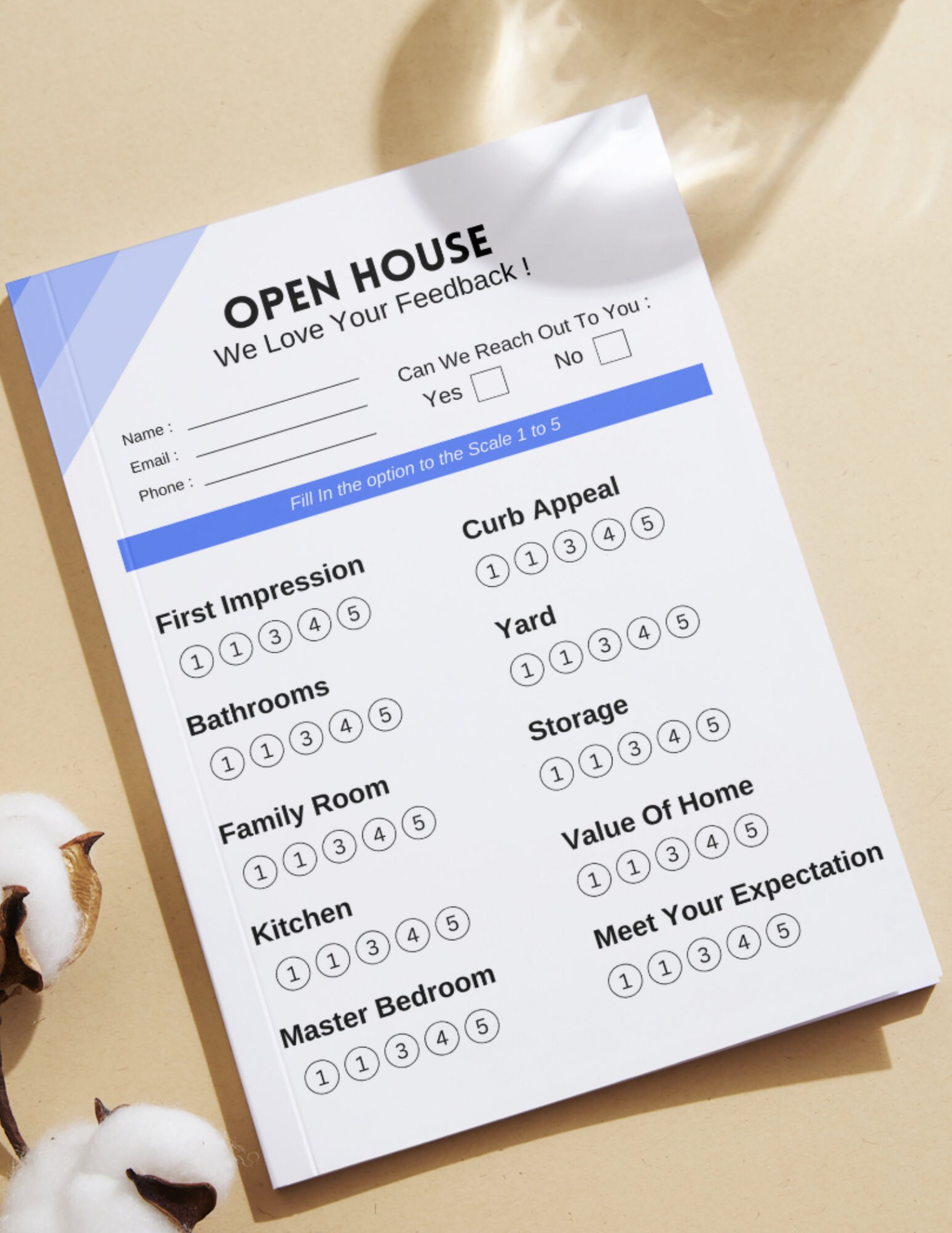 Open House Feedback Form, Editable Canva Template, Real Estate ...