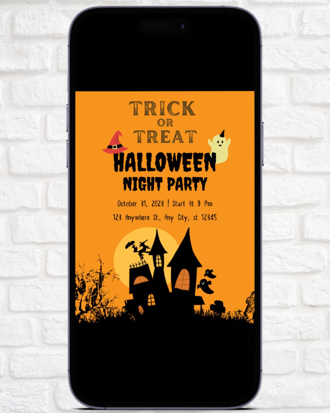 Editable Halloween Party Canva Template, Halloween Party Flyer, Canva ...