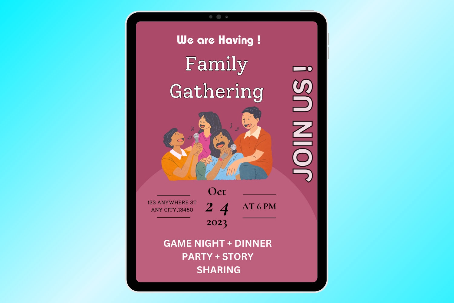 Editable Family Gathering Invitation Family Gathering Canva - Etsy